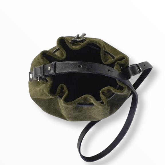 'Hazel' Bespoke Handmade Soft Suede Medium Bucket Bag – Hands of Tym