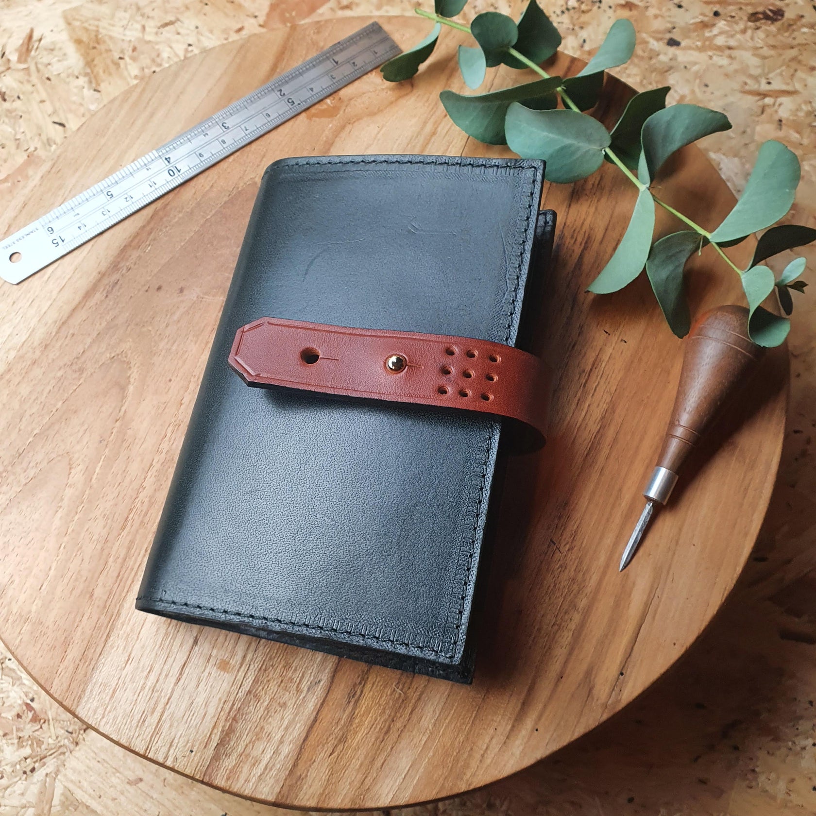 'Laurel' The Bespoke Handmade Luxury Leather Notebook / Diary A6 pocke ...
