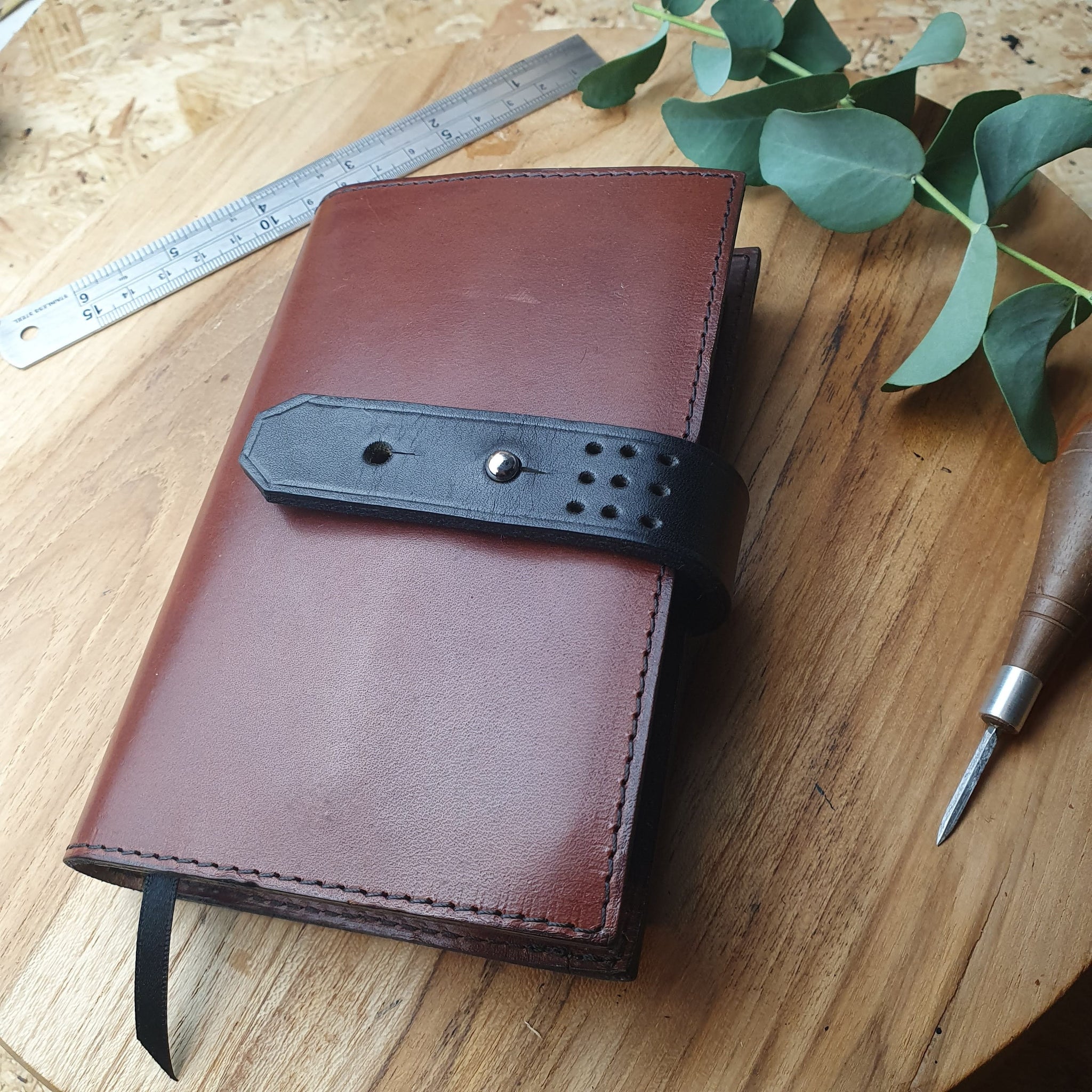 'Laurel' The Bespoke Handmade Luxury Leather Notebook / Diary A6 pocke ...